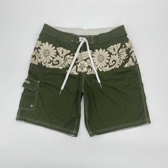 Speedo | Shorts | Speedo Beach Surf Shorts In Olive Green With Floral ...